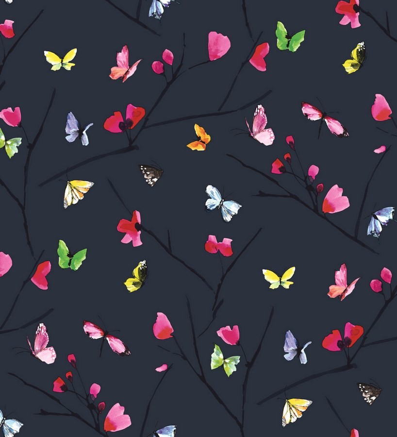 Papel pintado naturaleza de mariposas pequeñas de acuarela - Lizren 564537