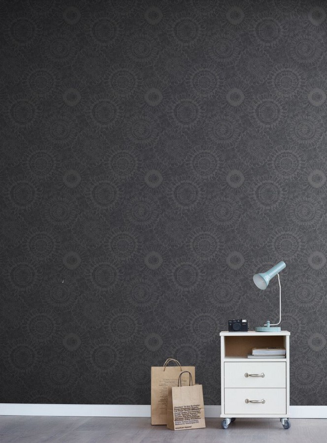 Papel pintado Papel pintado flores grandes modernas tonos grises ...