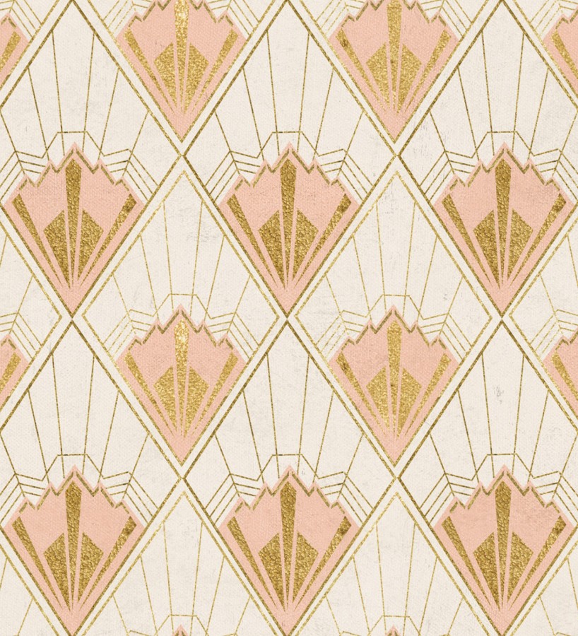 Papel pintado rombos con fondo claro estilo art decó - Evantai 128003